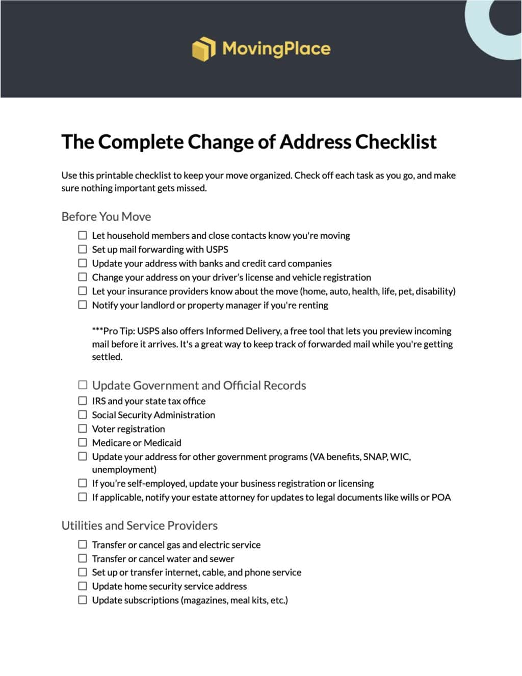 The Complete Change of Address Checklist